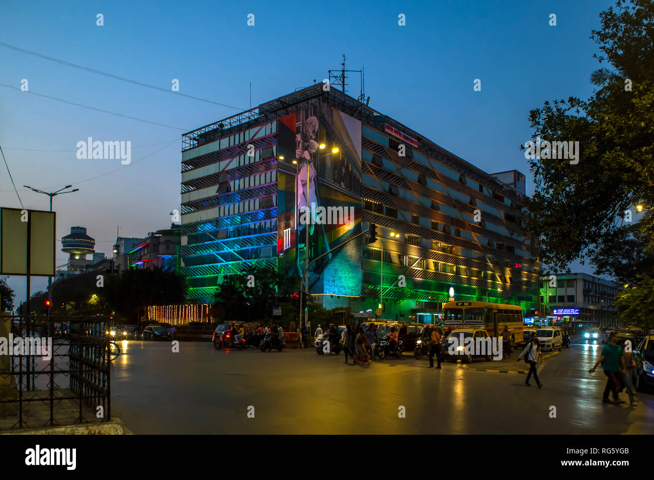 26-Jan-2019- facade of churchgate railway station illuminated for ...