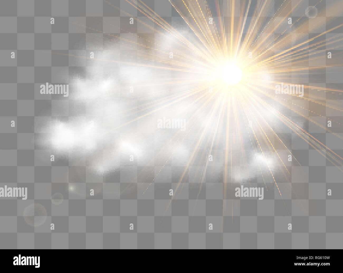 Glow transparent vector light effect set, explosion, glitter, spark ...