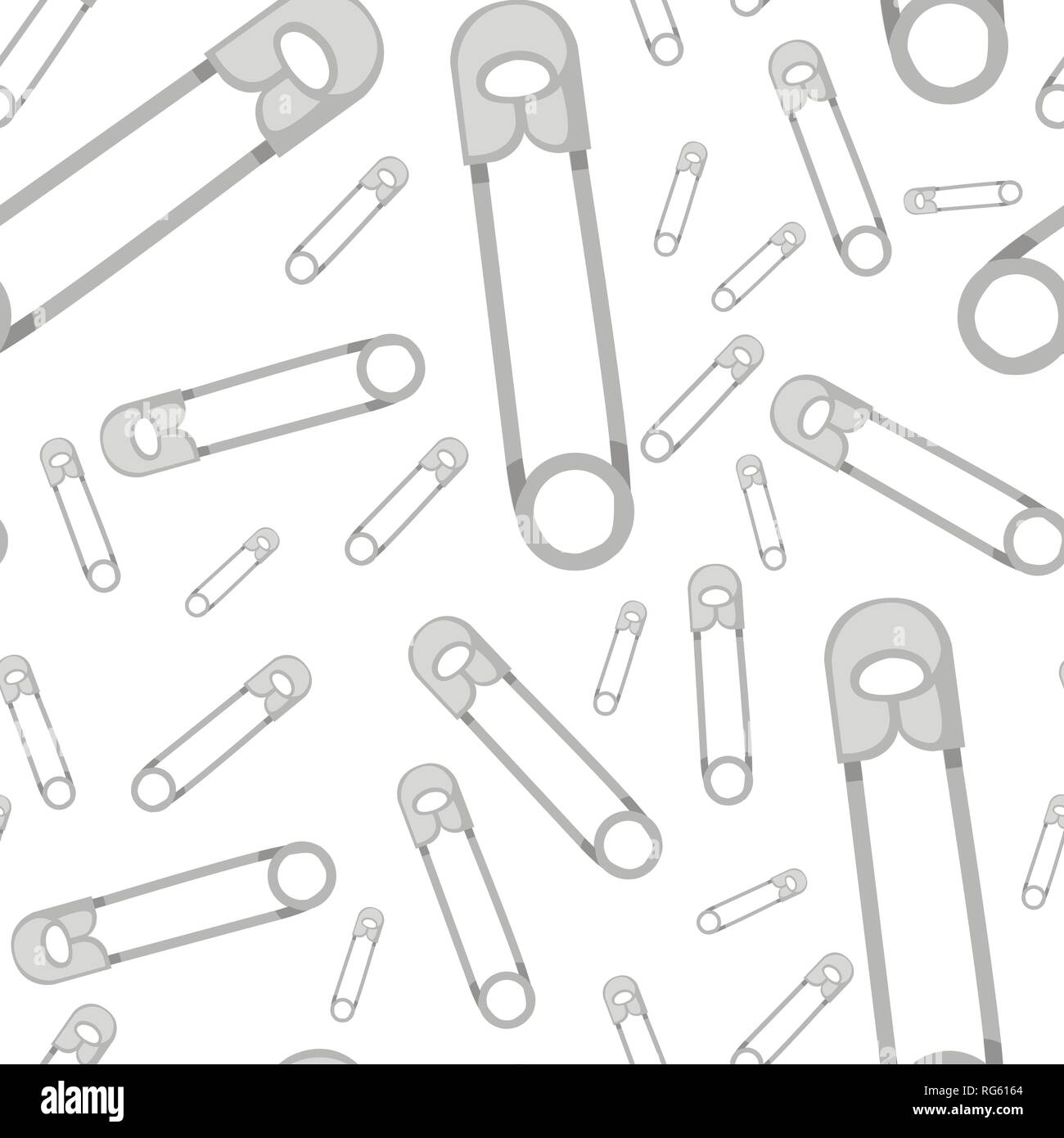 Metal paper clips seamless pattern. Flat vector illustration on white ...