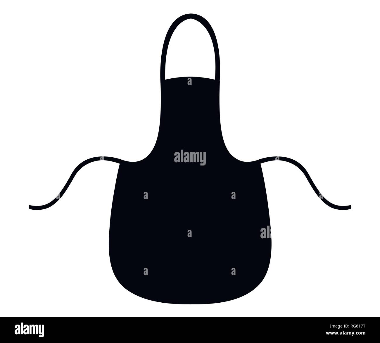 Black silhouette. Kitchen apron. Cartoon flat style illustration ...