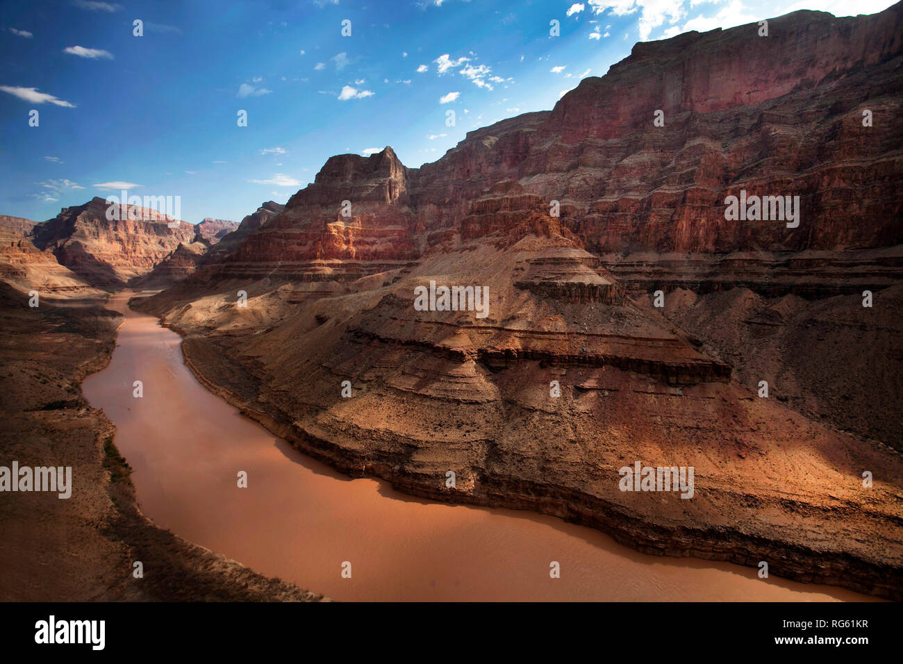 Colorado river running through Grand Canyon, Arizona, United States ...
