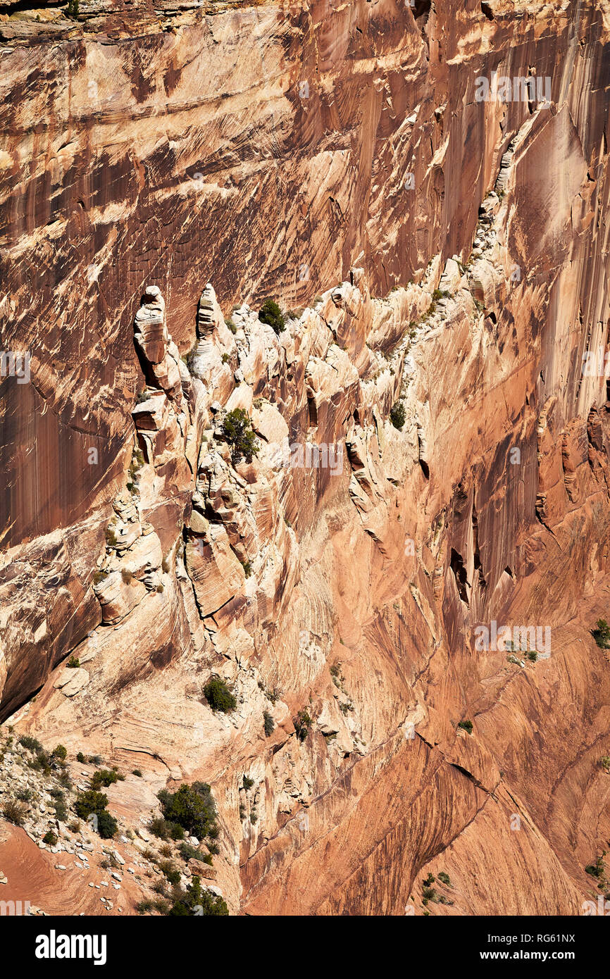 Rock face of Canyon de Chelly National Monument, Arizona, USA Stock ...