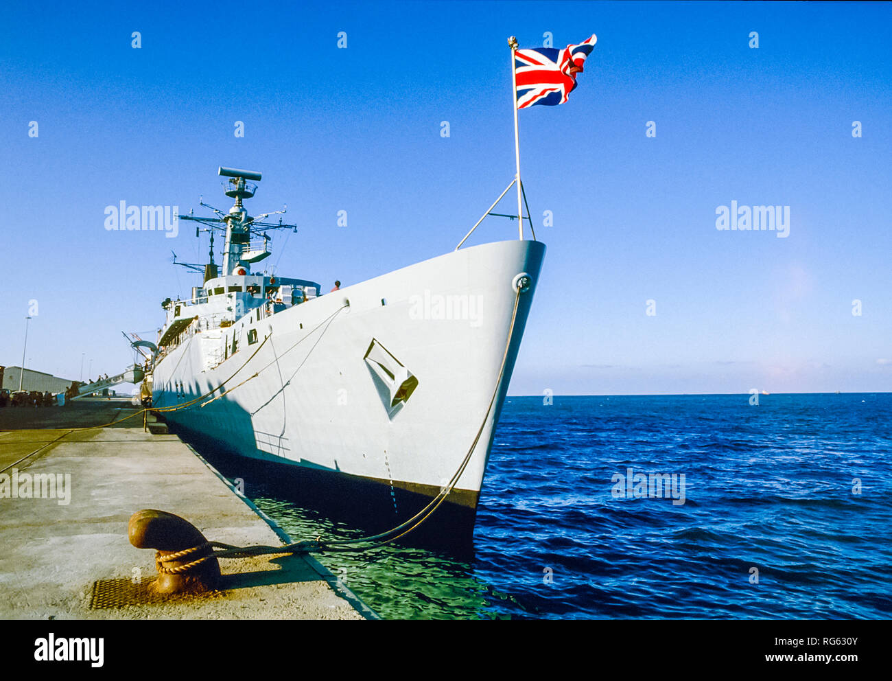 The British Royal Navy Frigate Ambuscade during a visit to Qatar in ...