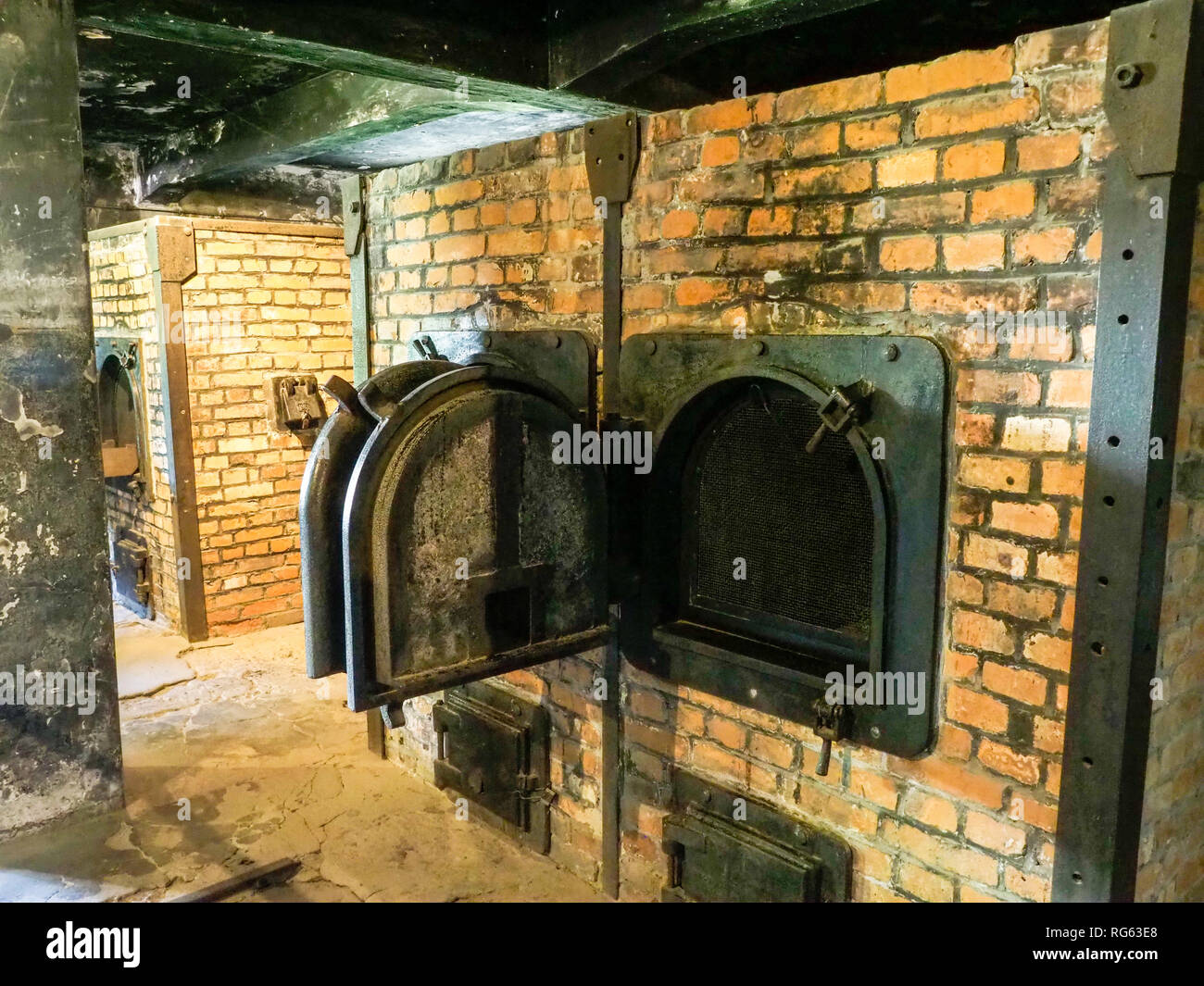 Auschwitz-Birkenau, Poland - August 1, 2017: Internal rooms of the ...