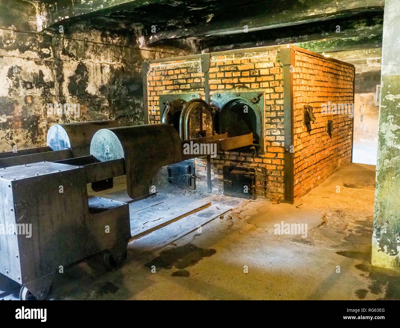 Auschwitz-Birkenau, Poland - August 1, 2017: Internal rooms of the ...
