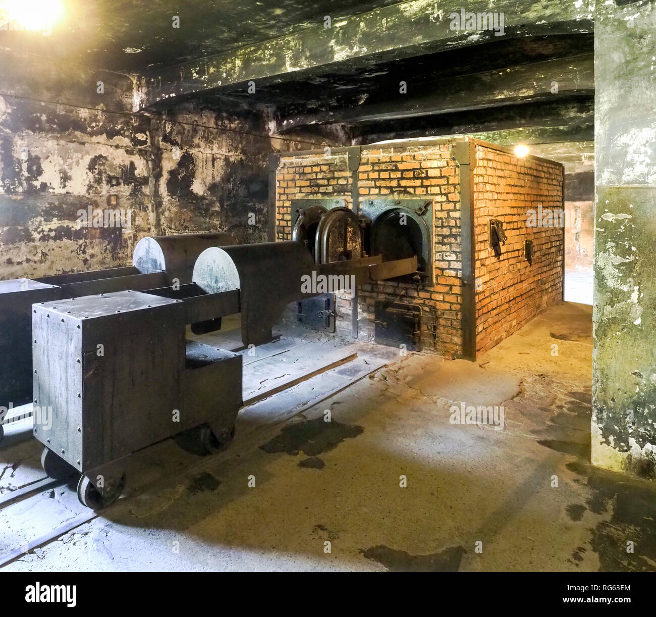 Auschwitz-Birkenau, Poland - August 1, 2017: Internal rooms of the ...