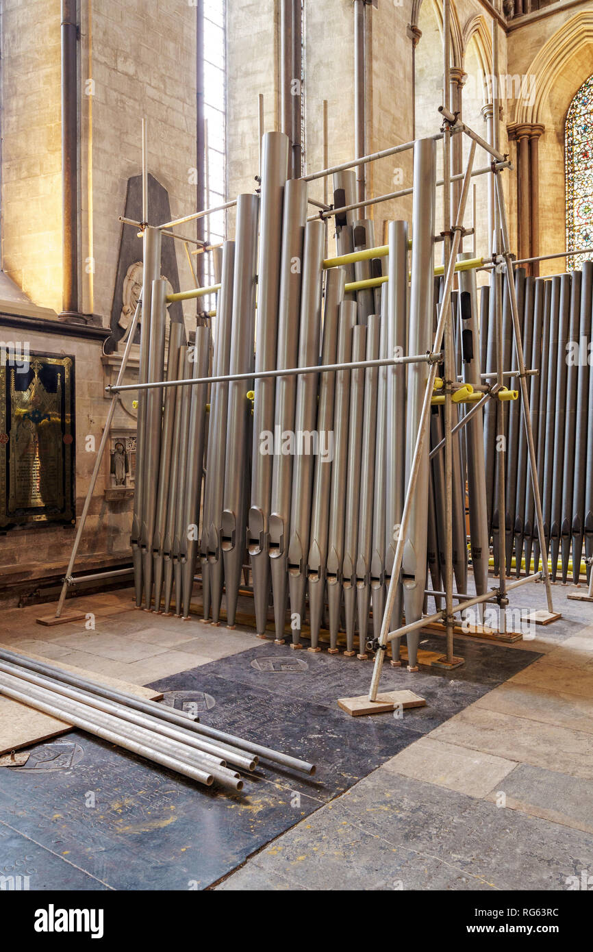Pipes from the Father Willis organ in Salisbury Cathedral ready for ...