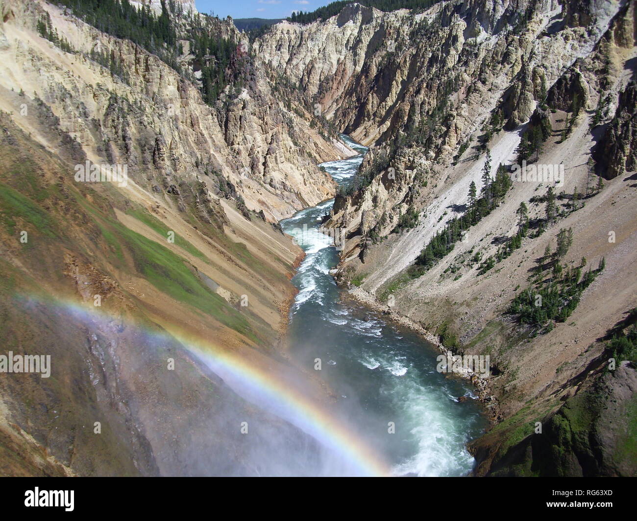 Stunning landscape of Yellowstone Canyon view from Yellowstone falls ...