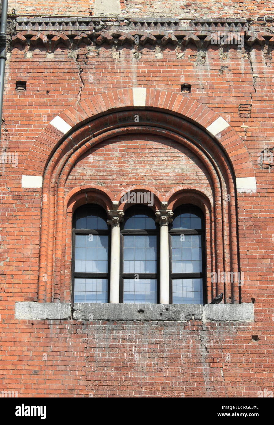 A double lancet window in a medieval castle Stock Photo - Alamy