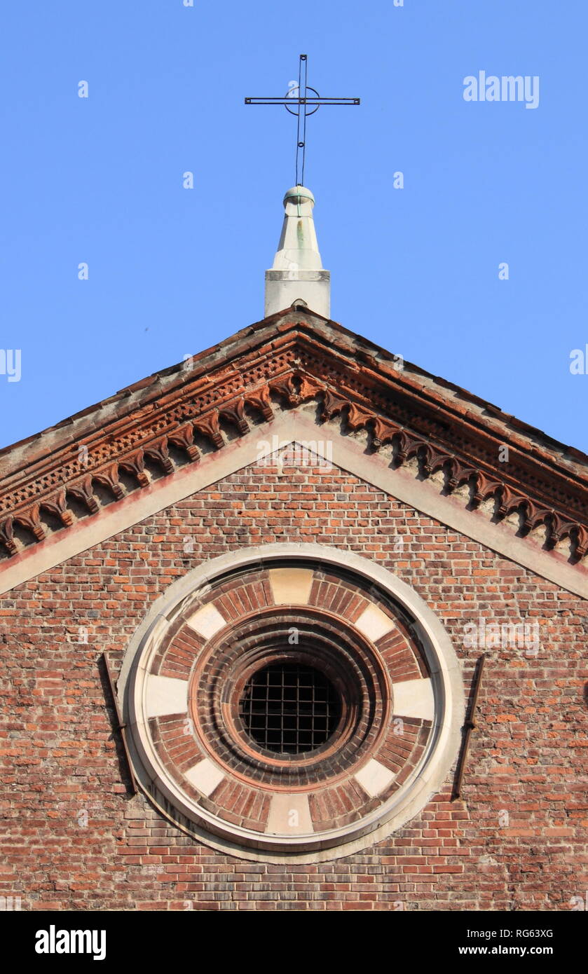 Cross on top of a medieval church Stock Photo - Alamy