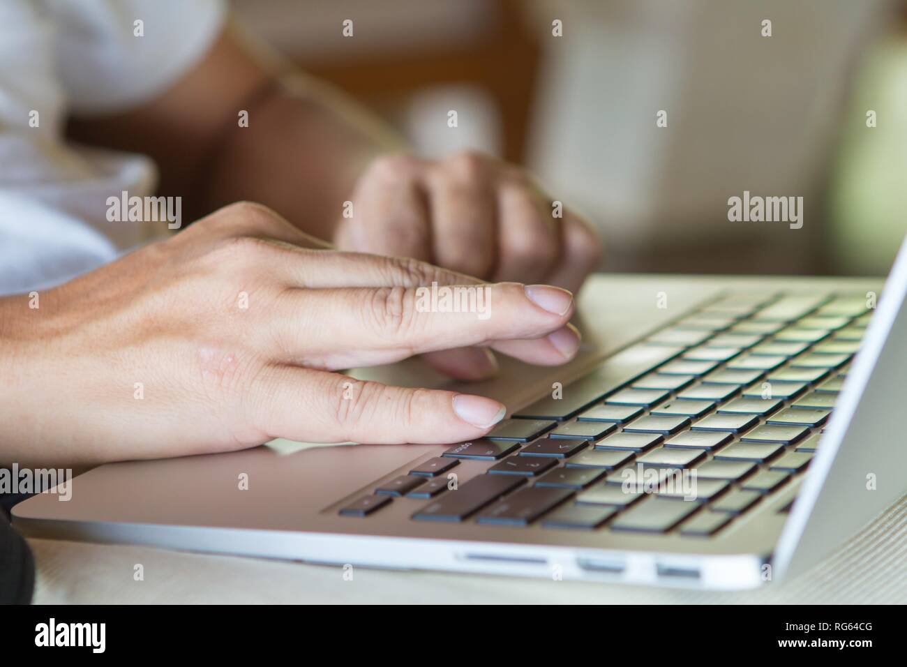 on the computer working from home Stock Photo - Alamy