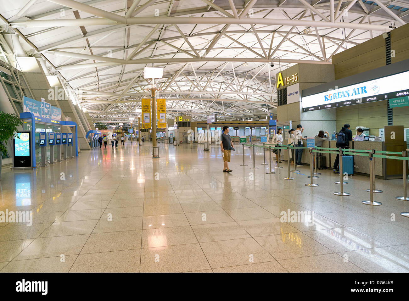 INCHEON, SOUTH KOREA - CIRCA JUNE, 2017: inside Incheon International ...