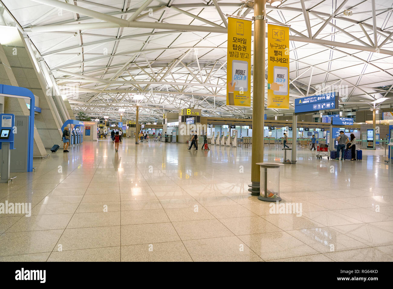 INCHEON, SOUTH KOREA - CIRCA JUNE, 2017: inside Incheon International ...