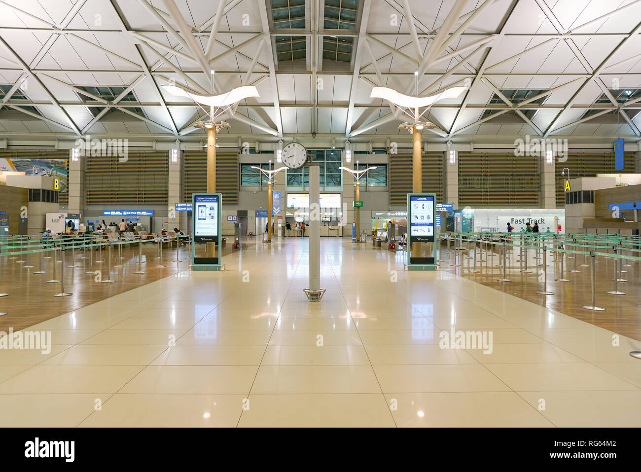 INCHEON, SOUTH KOREA - CIRCA JUNE, 2017: inside Incheon International ...