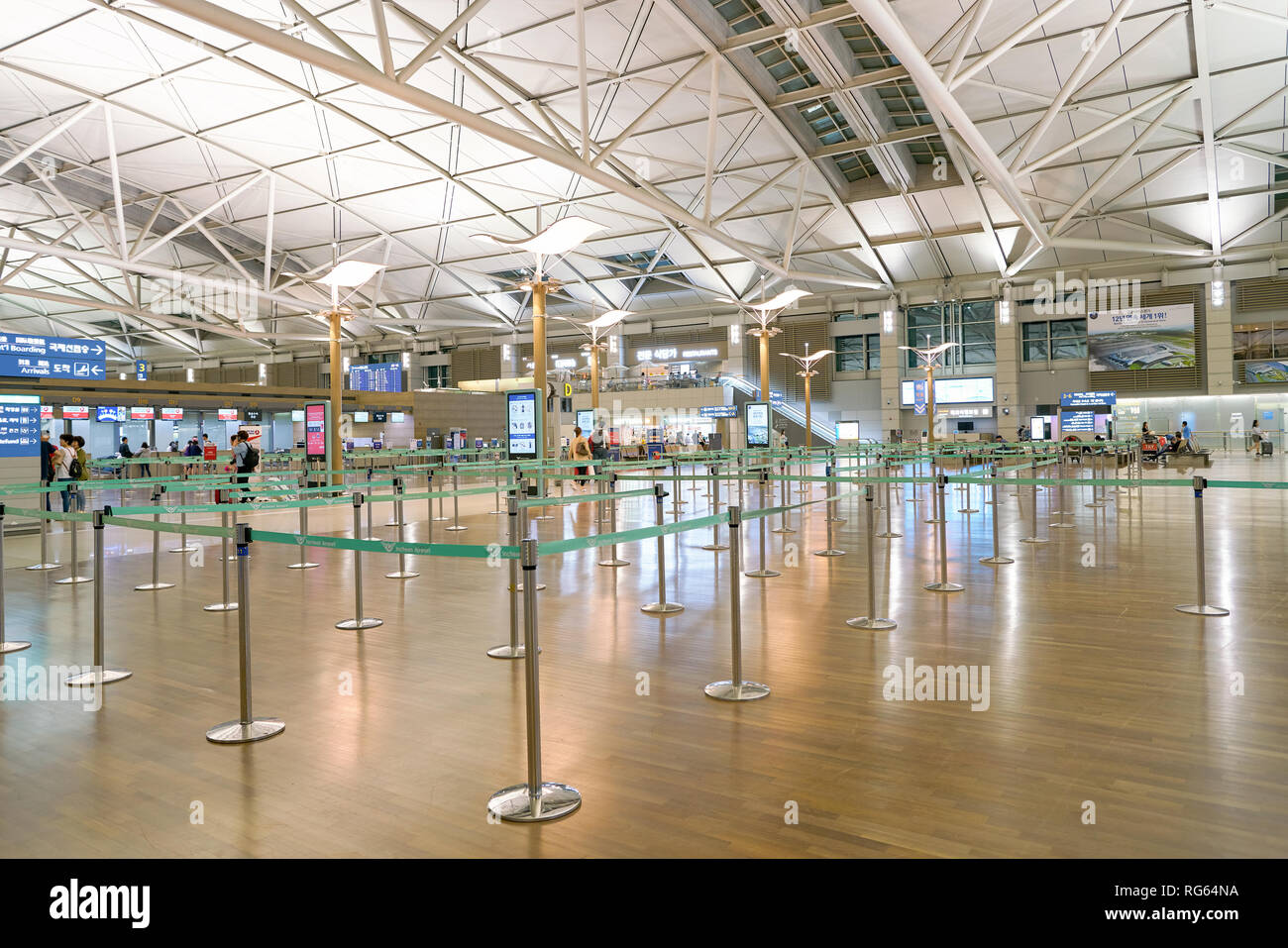 INCHEON, SOUTH KOREA - CIRCA JUNE, 2017: check-in area at Incheon ...