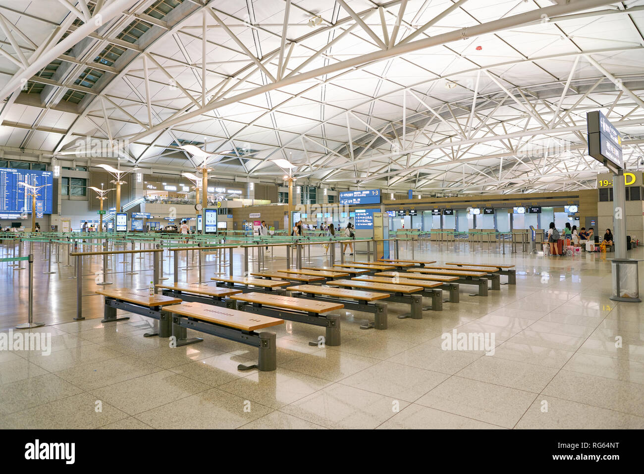 INCHEON, SOUTH KOREA - CIRCA JUNE, 2017: inside Incheon International ...