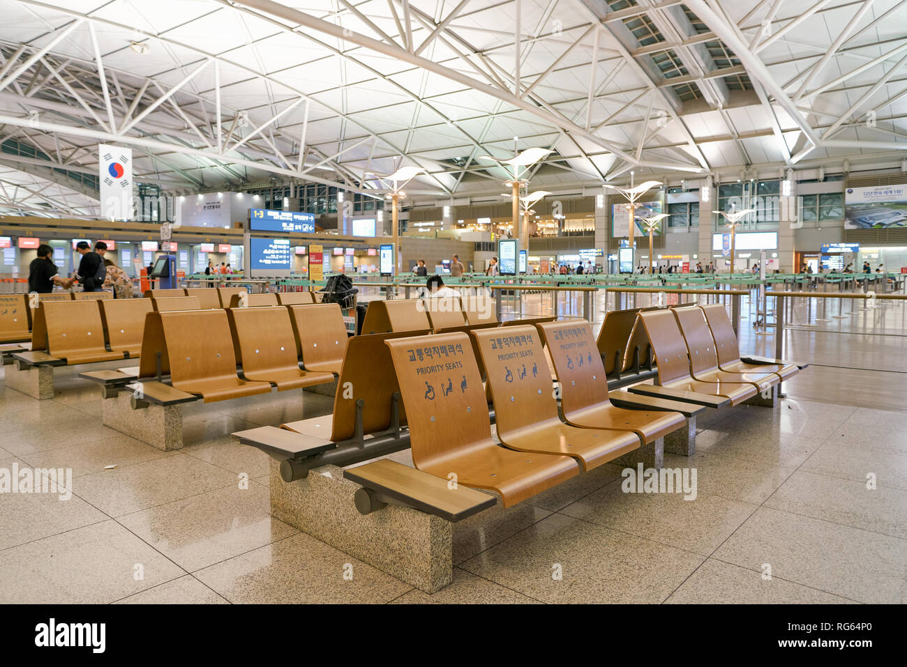 INCHEON, SOUTH KOREA - CIRCA JUNE, 2017: inside Incheon International ...