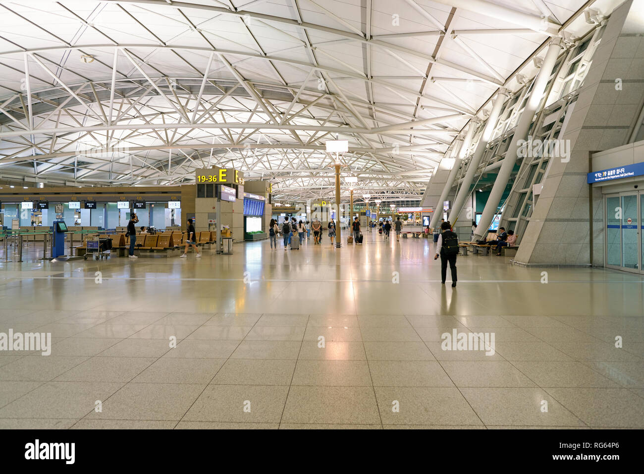 INCHEON, SOUTH KOREA - CIRCA JUNE, 2017: inside Incheon International ...