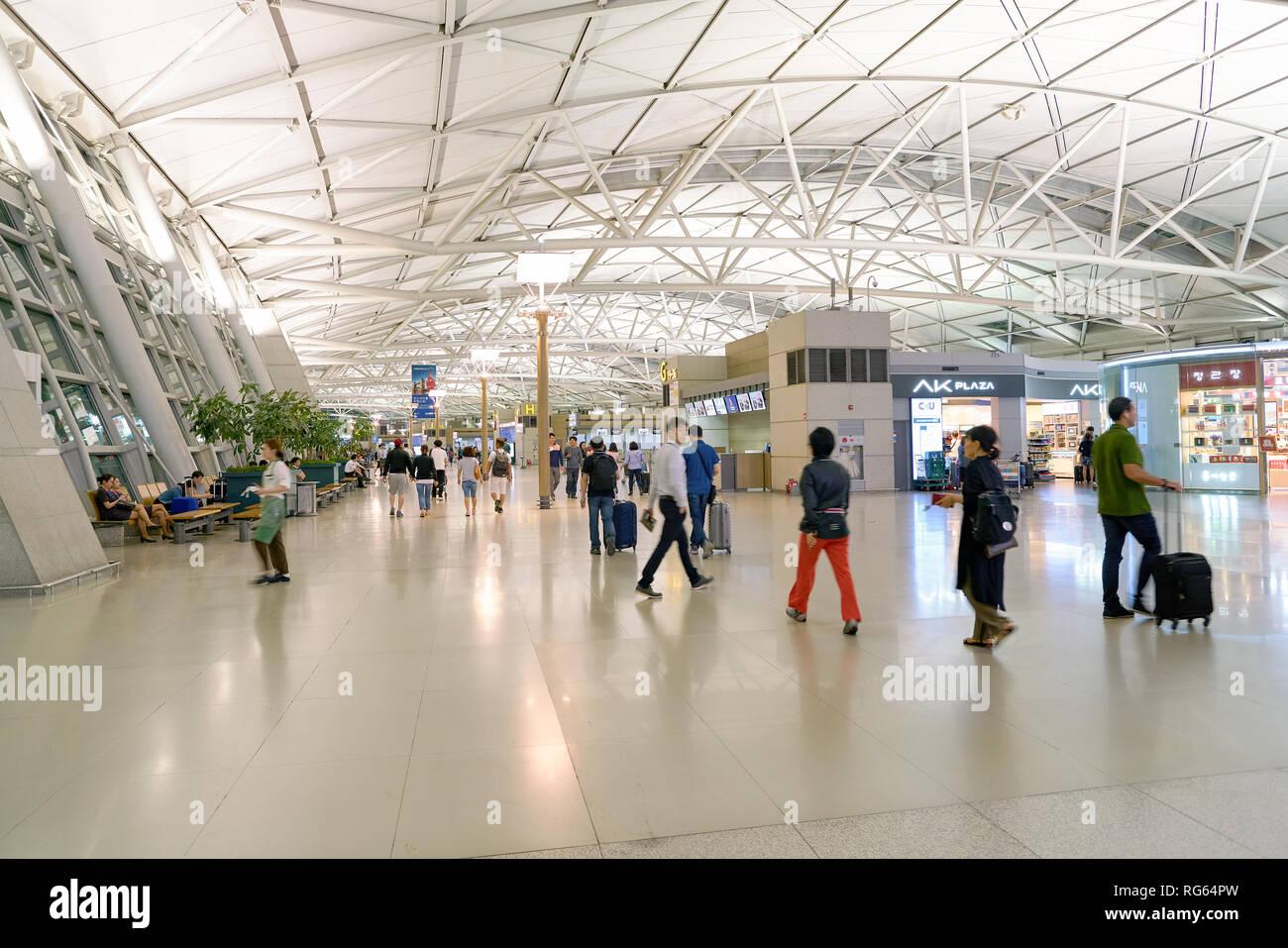 INCHEON, SOUTH KOREA - CIRCA JUNE, 2017: inside Incheon International ...