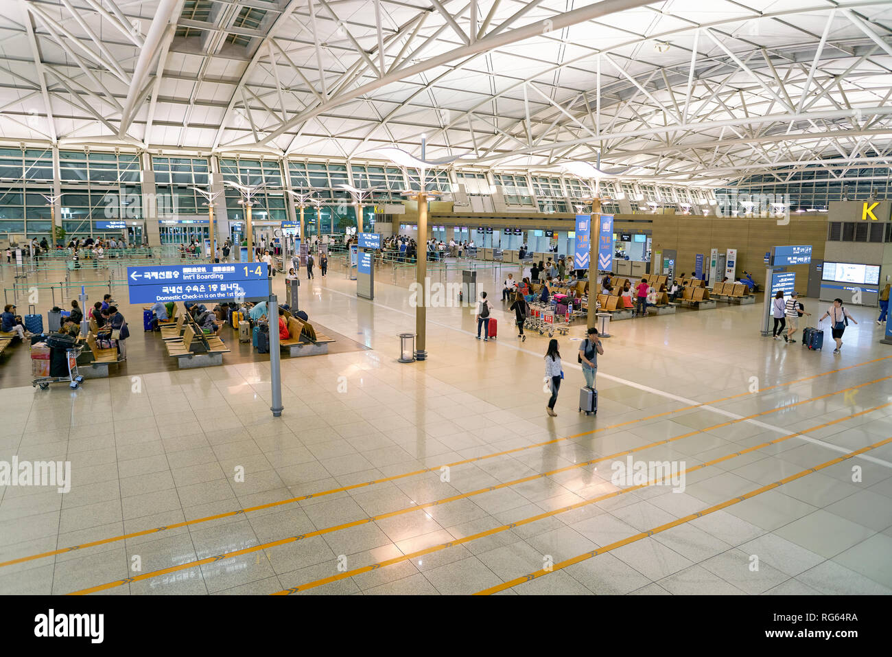 INCHEON, SOUTH KOREA - CIRCA JUNE, 2017: inside Incheon International ...