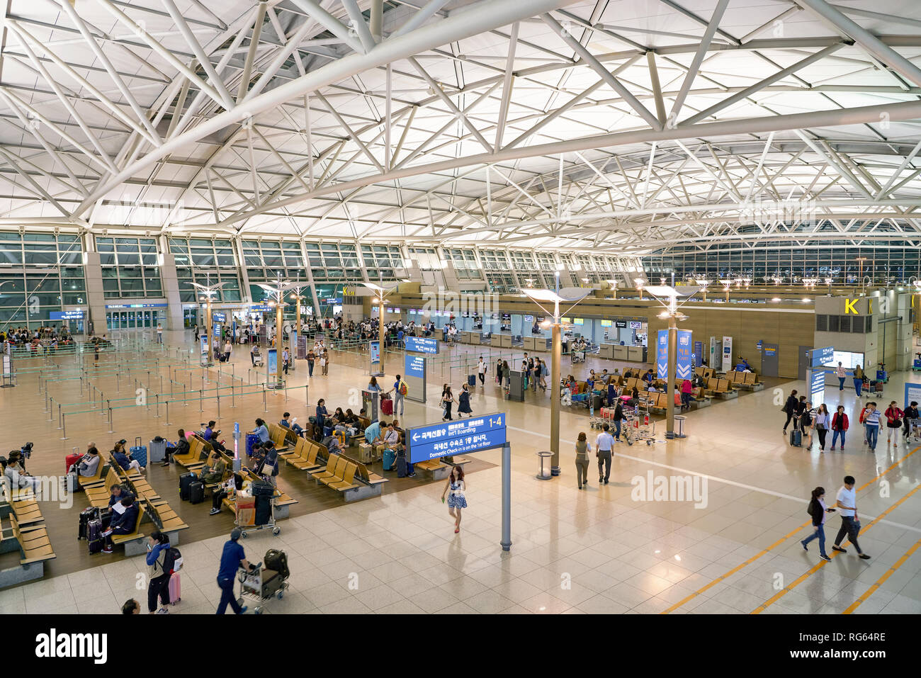 INCHEON, SOUTH KOREA - CIRCA JUNE, 2017: inside Incheon International ...