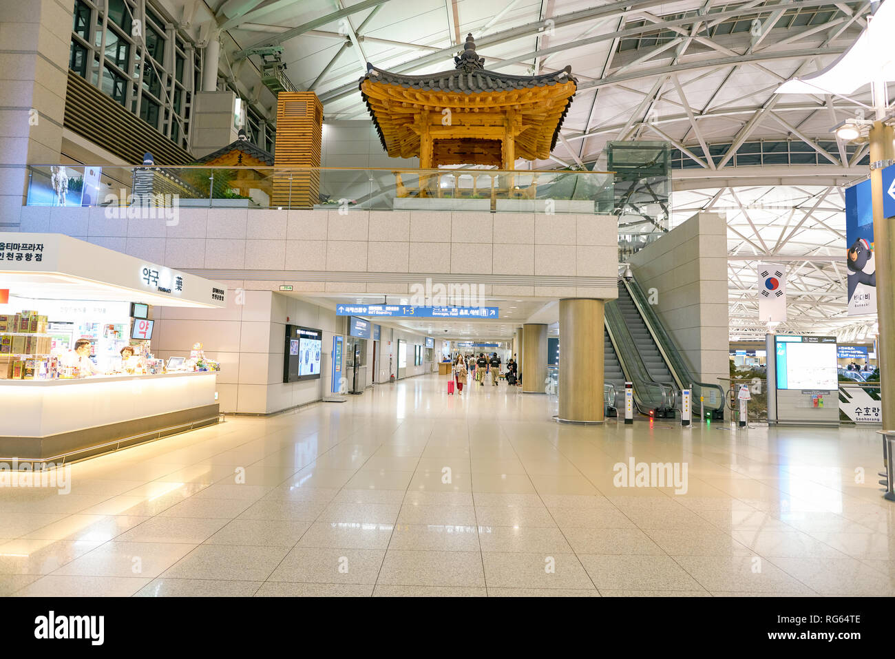 INCHEON, SOUTH KOREA - CIRCA JUNE, 2017: inside Incheon International ...