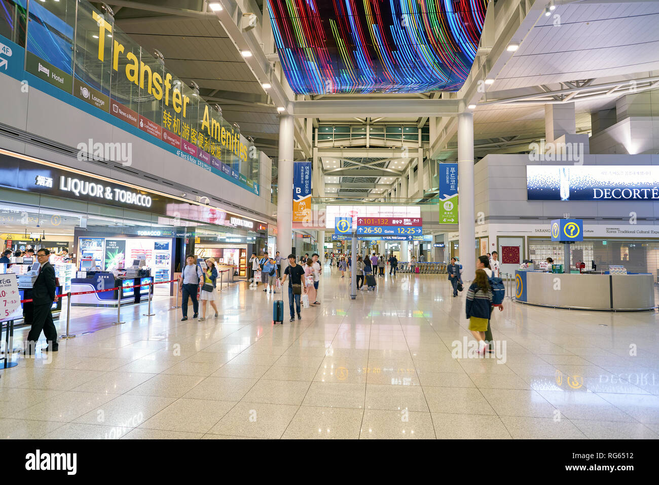 INCHEON, SOUTH KOREA - CIRCA JUNE, 2017: OLED digital signage display ...