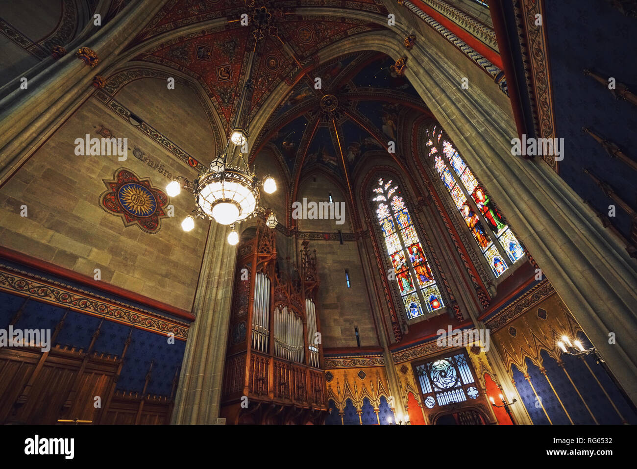 Interior architecture and details of St Pierre Cathedral, Geneva ...