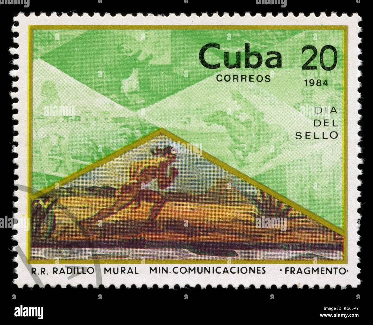 Postage stamp from Cuba in the Stamp Day series issued in 1984 Stock ...