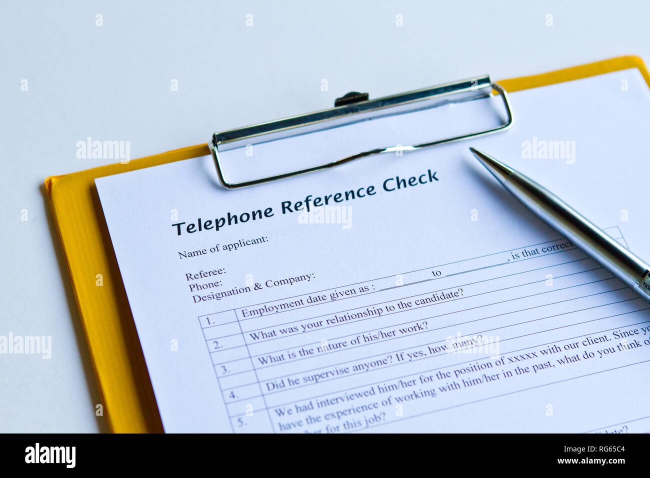 Reference Check Stock Photos & Reference Check Stock Images - Alamy