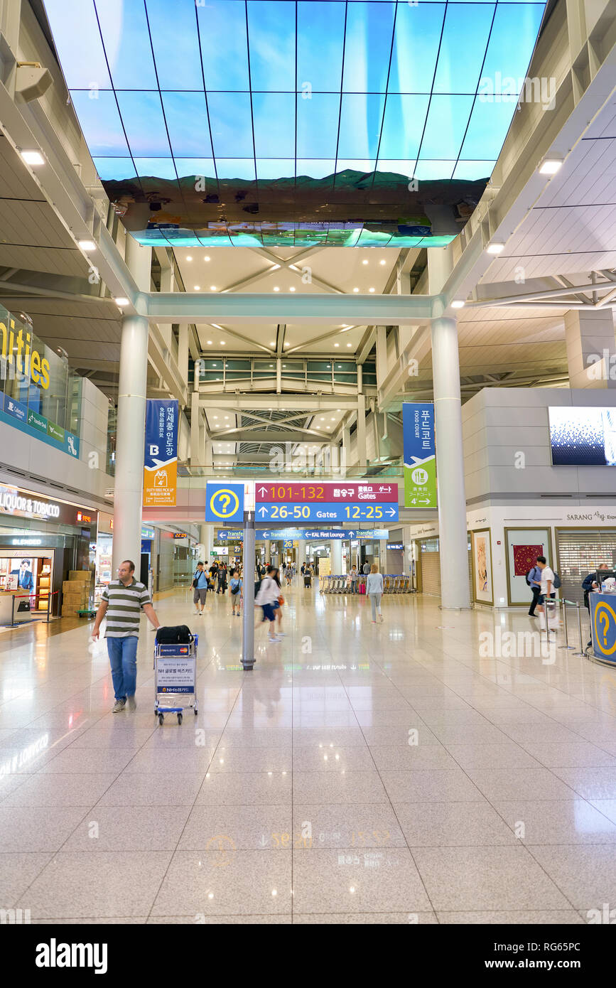 INCHEON, SOUTH KOREA - CIRCA JUNE, 2017: OLED digital signage display ...