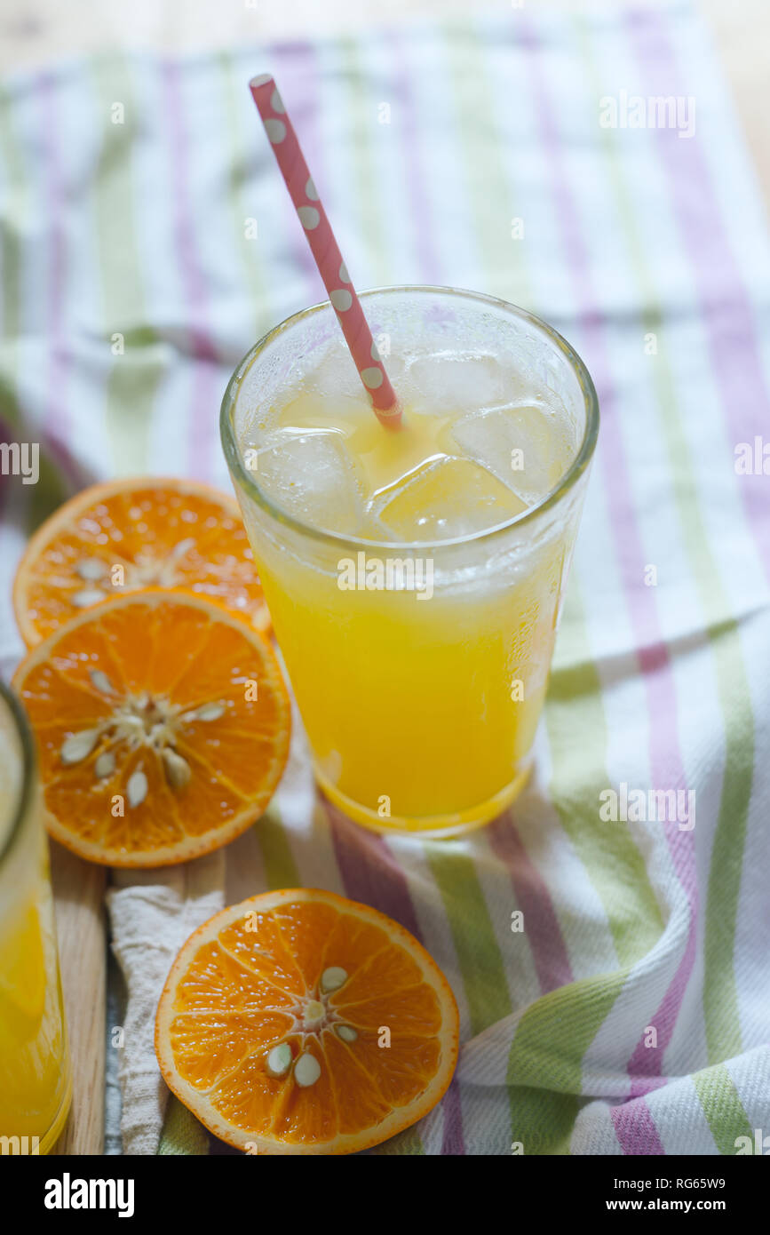 Iced orange juice Stock Photo - Alamy