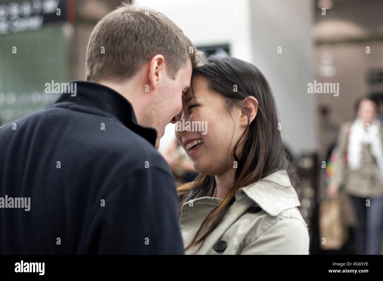 Affectionate couple subway hi-res stock photography and images - Alamy