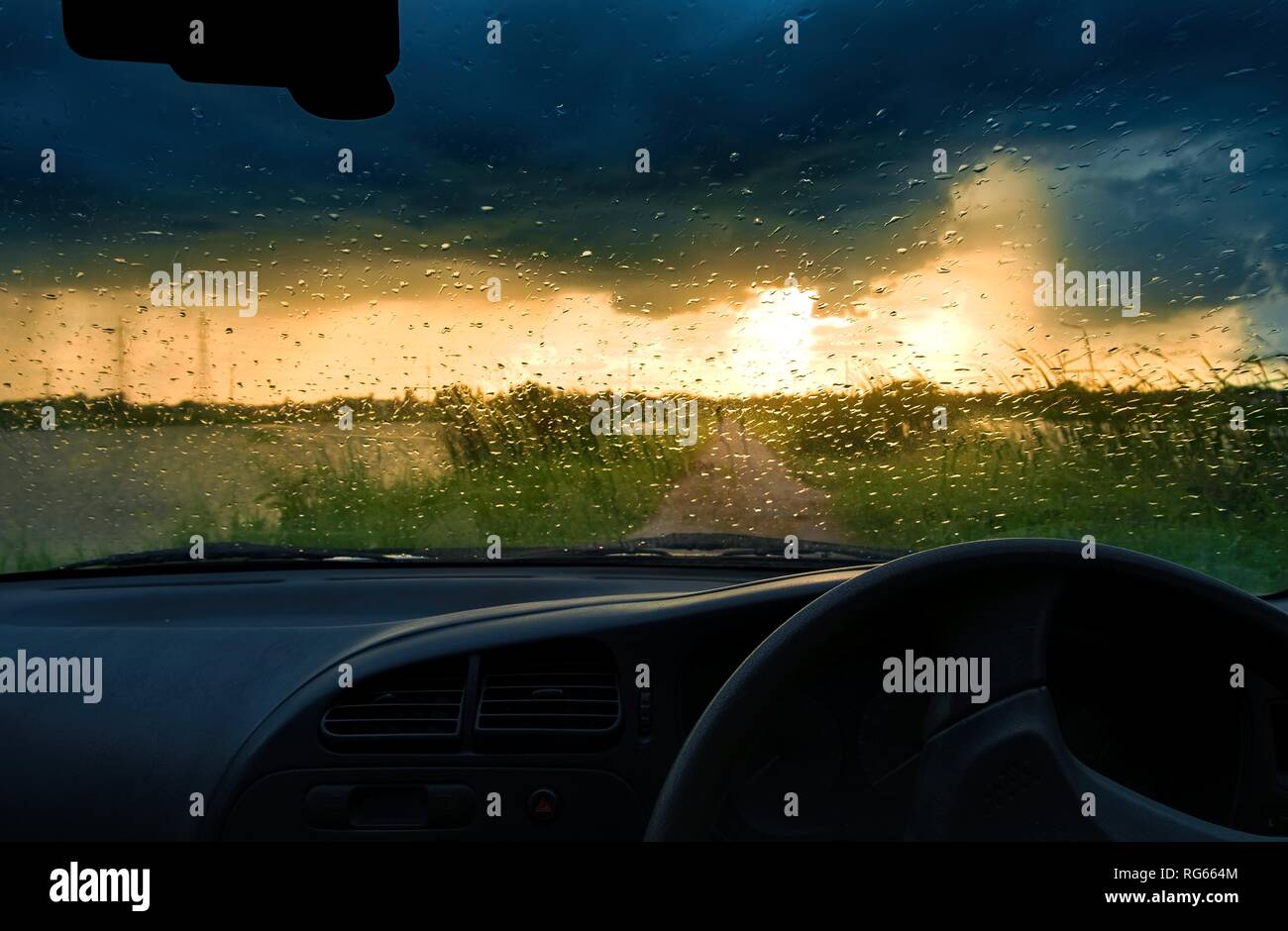 Driving in rainy weather view hi-res stock photography and images - Alamy
