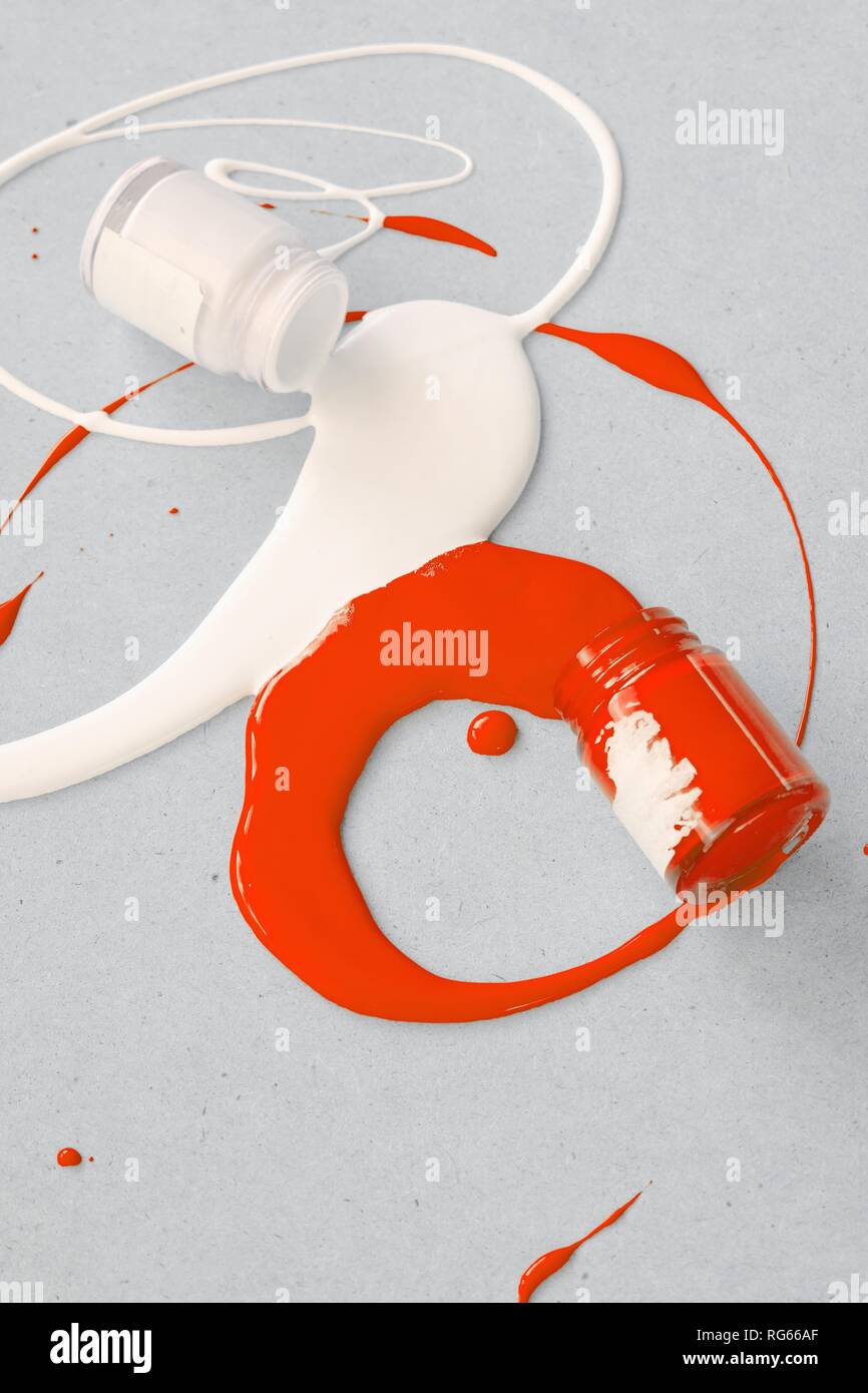 Splashed colors from bottles Stock Photo - Alamy