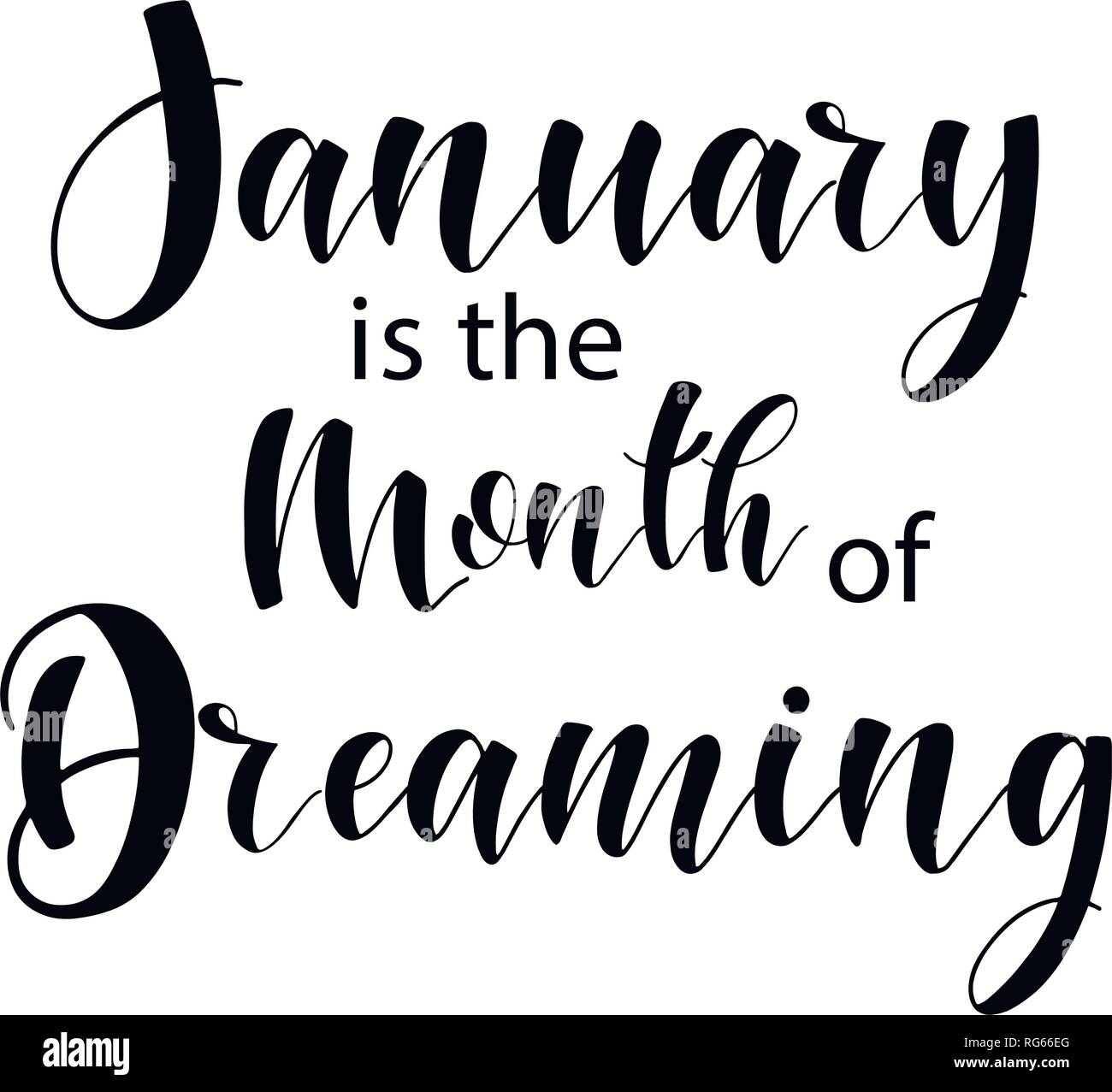Lettering composition of every month of the year. January is the month ...
