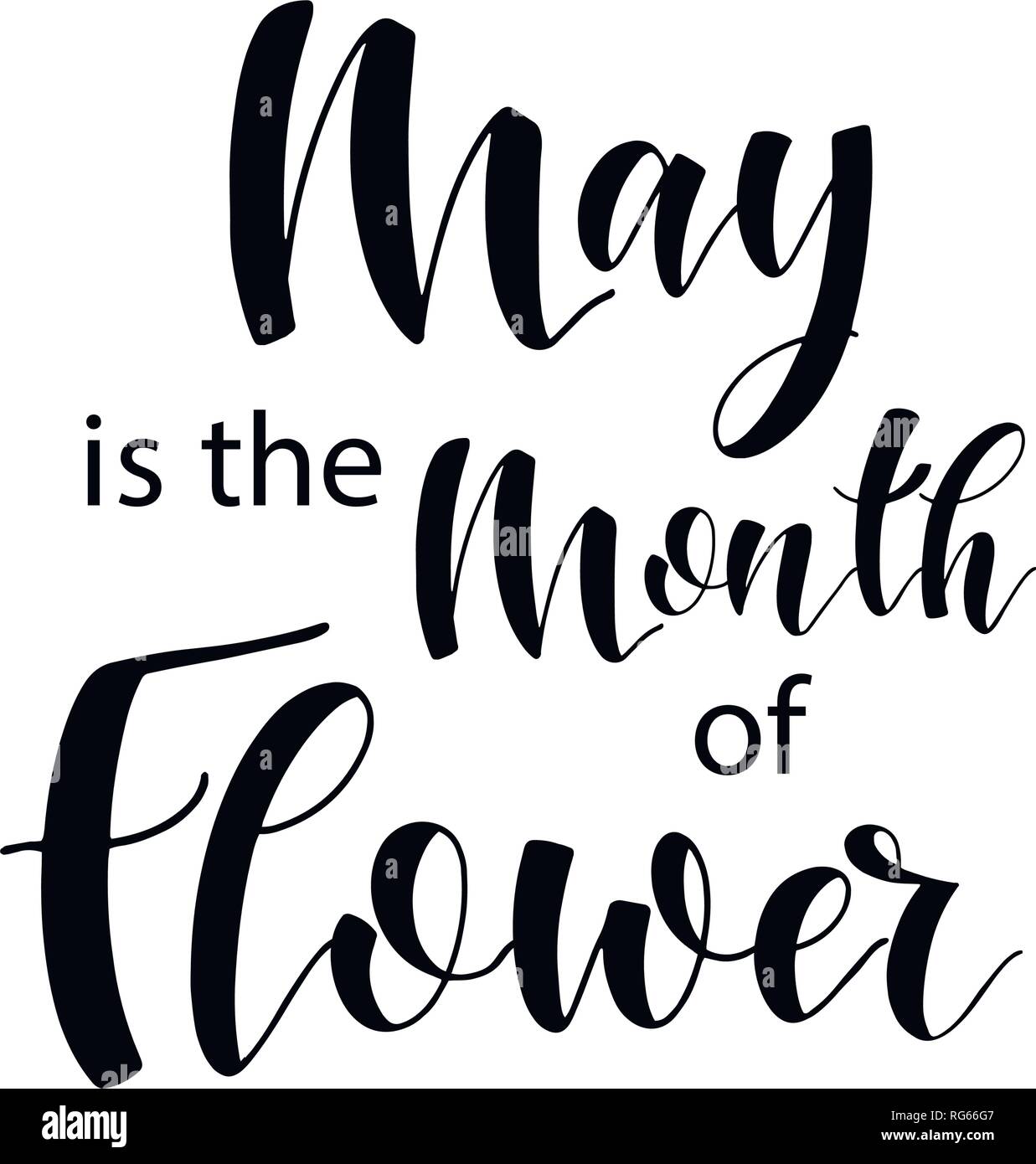 Lettering composition of every month of the year. May is the month of ...