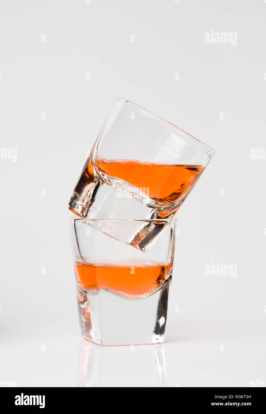 Stacking of shot glass Stock Photo - Alamy