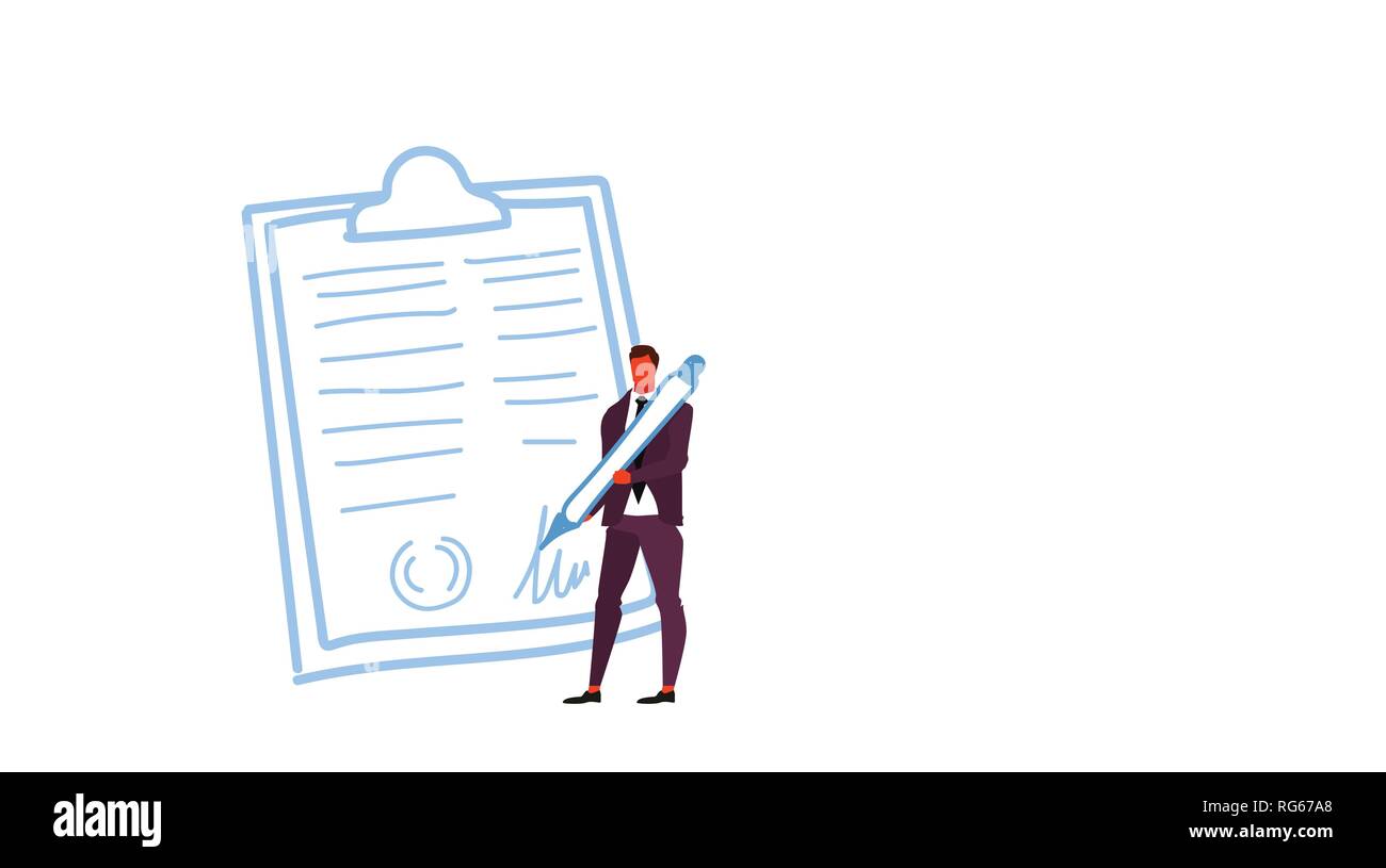 Signing contract cartoon hi-res stock photography and images - Alamy