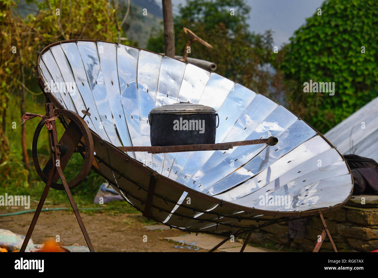 Solar powered cooker at the Everest Base Camp, Khumbu, Nepal Stock ...