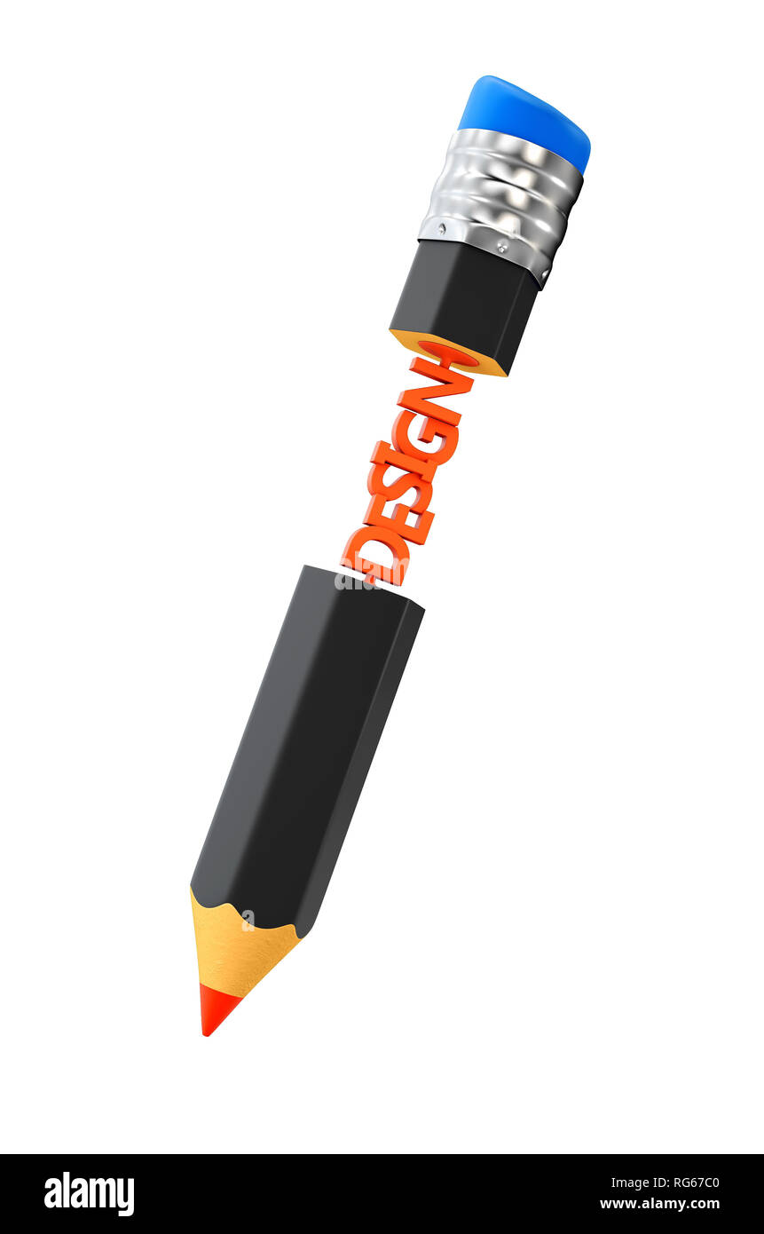 3d illustration of Creative pencil design modern layout template design ...