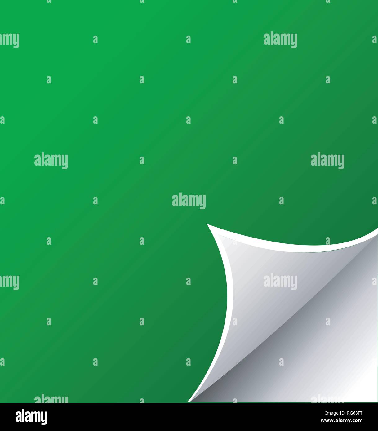 green paper page with curl Stock Vector Image & Art - Alamy