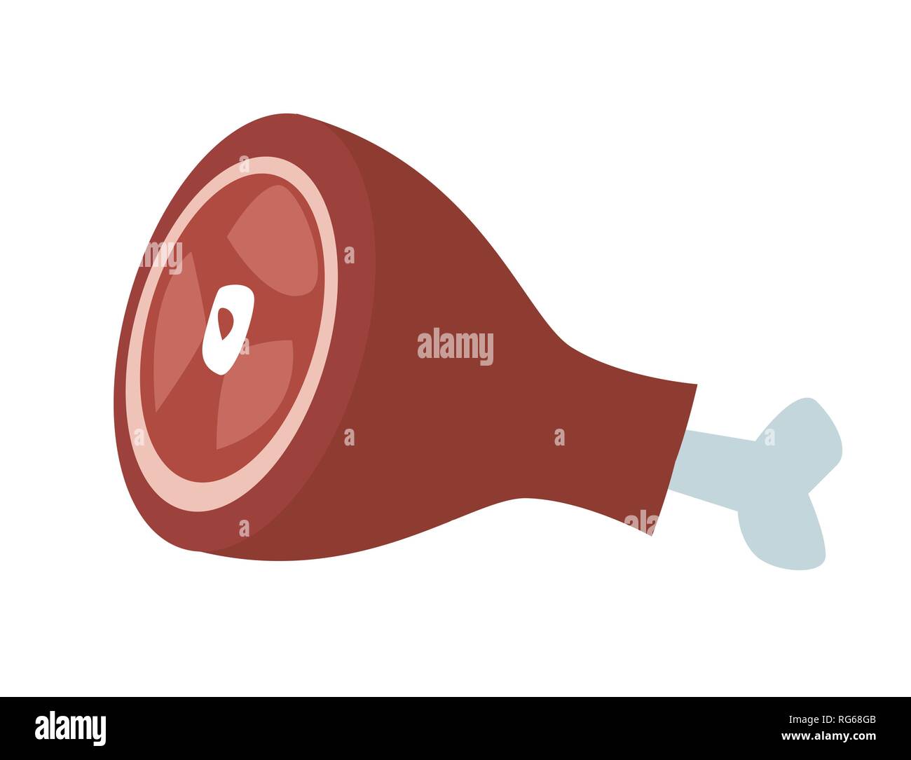 Cartoon ham vector illustration on white background Stock Vector Image ...