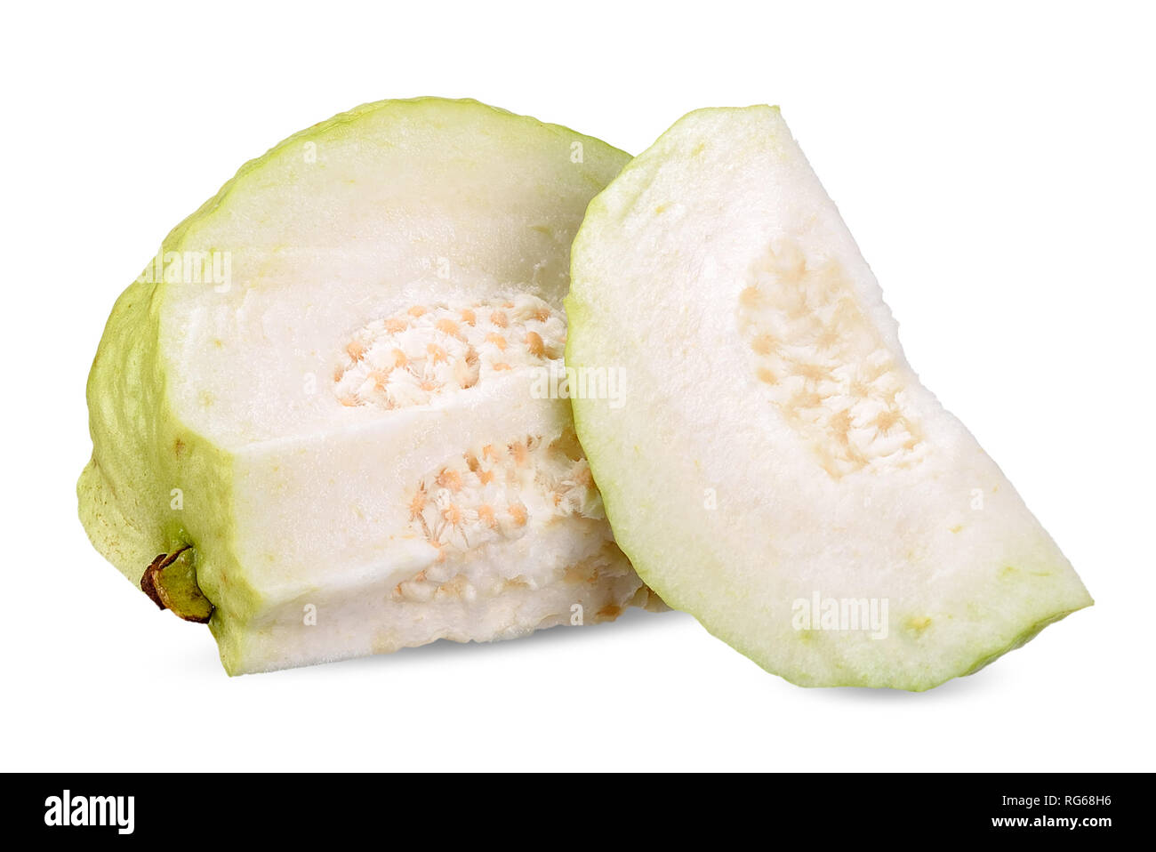 Slice Guava fruit isolated on white clipping path Stock Photo - Alamy