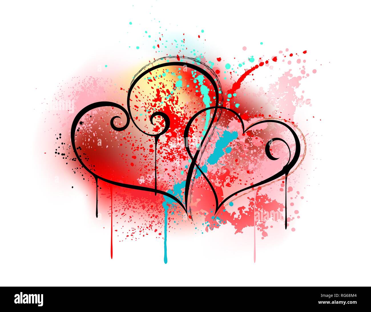 Two drawing hearts hi-res stock photography and images - Alamy