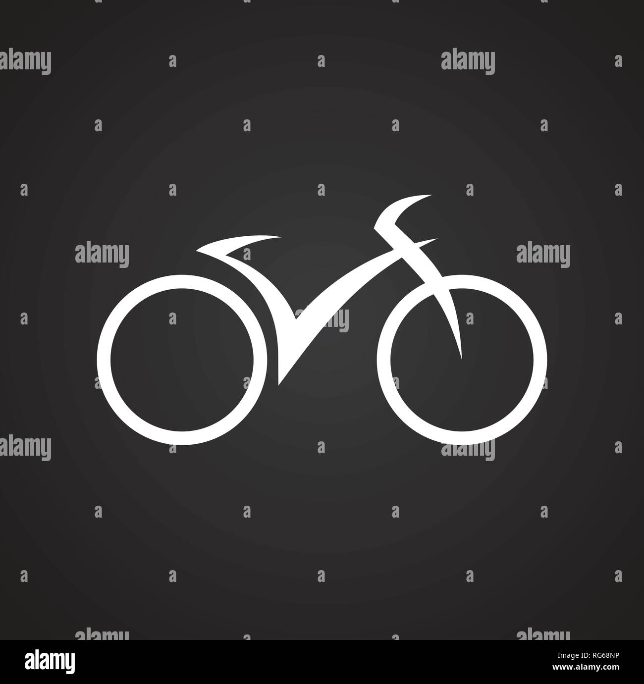 Bicycle icon on black background for graphic and web design, Modern ...