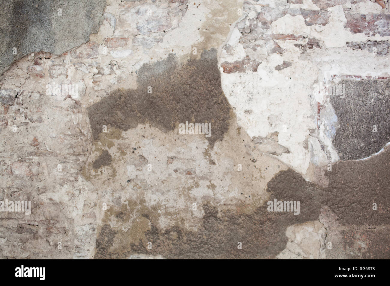 old medieval plaster and brick wall in shadow Stock Photo - Alamy