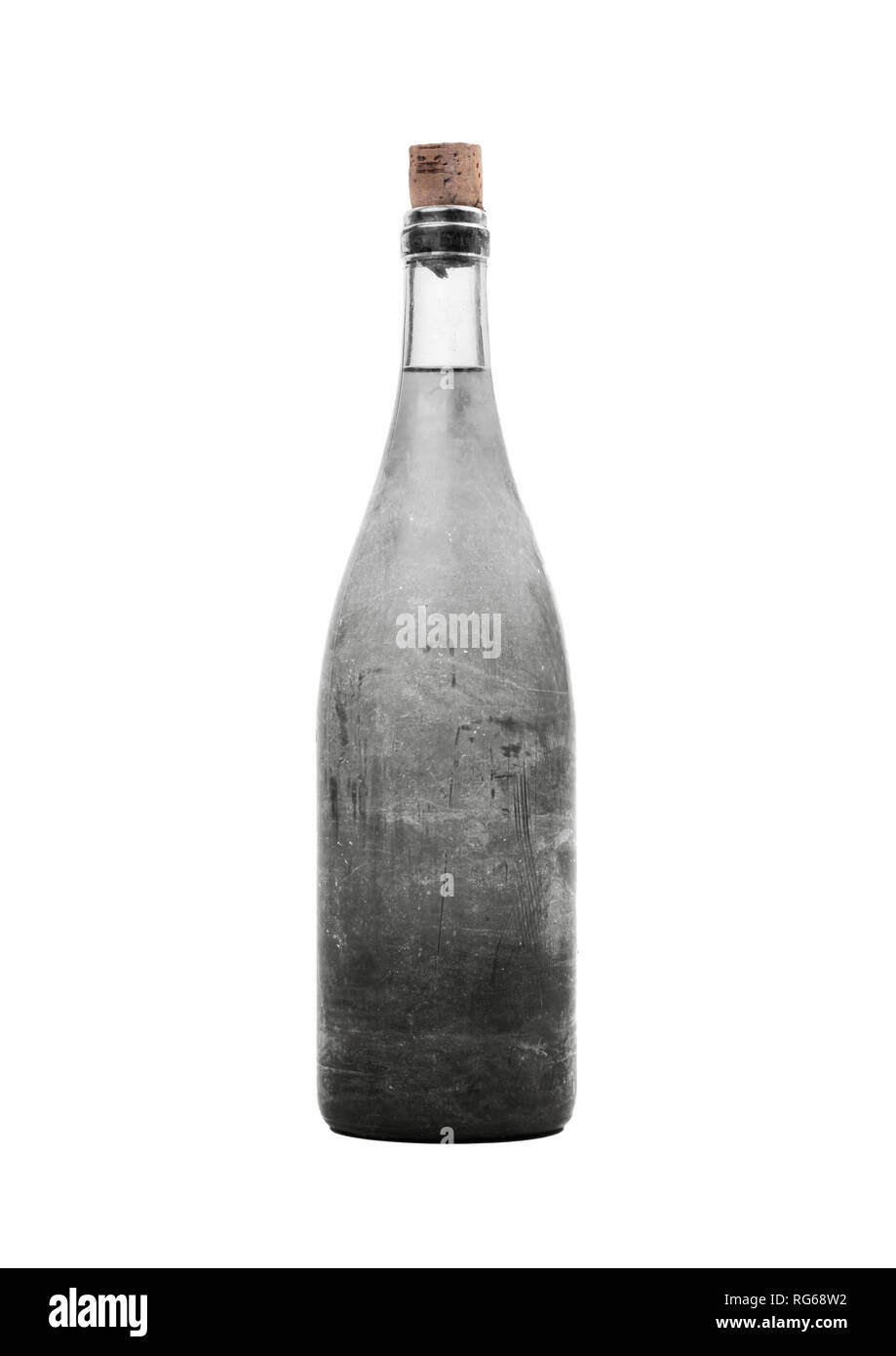 Old bottle of wine, covered in dust, isolated on white Stock Photo - Alamy