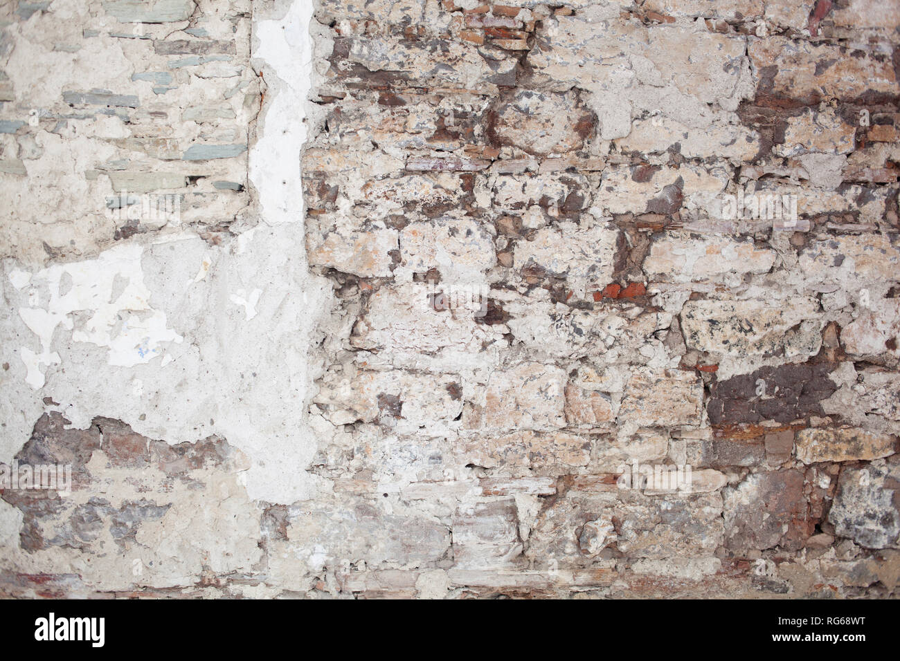 old medieval plaster and brick wall in shadow Stock Photo - Alamy