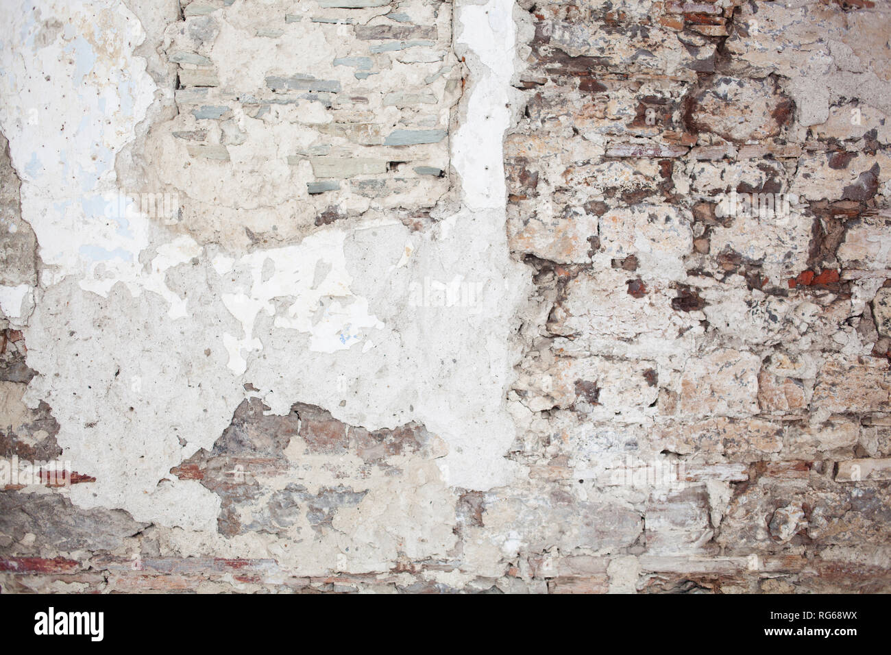 old medieval plaster and brick wall in shadow Stock Photo - Alamy